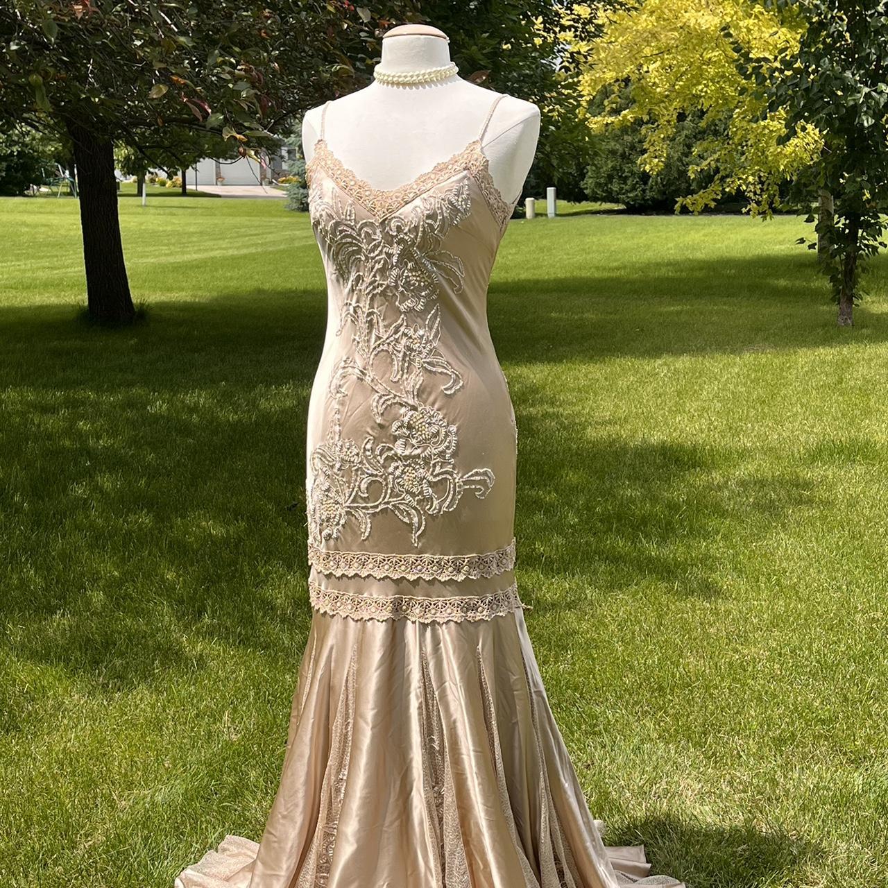 silk embroidered gown 🪡 🧵model size: medium 🧵item... - Depop