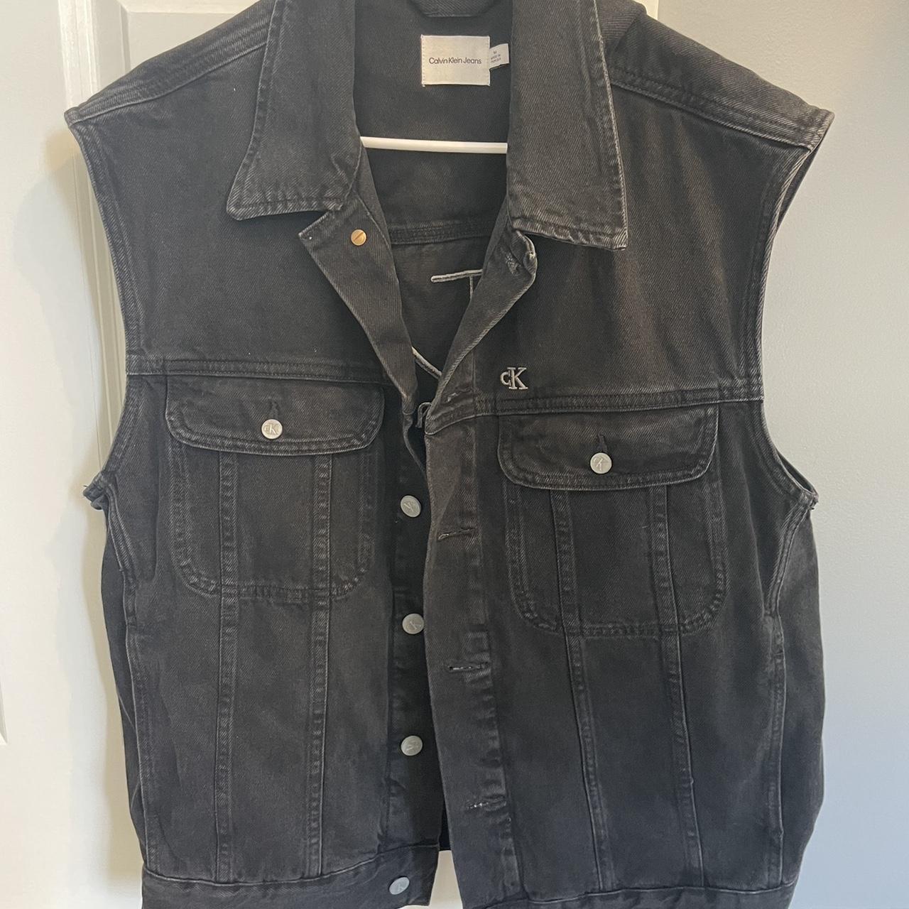 Black denim Calvin Klein vest. - Depop