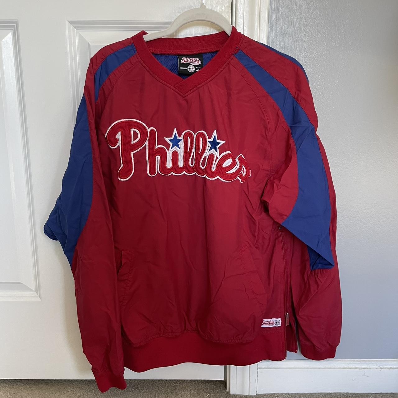 Phillies baseball stitched windbreaker pullover. - Depop