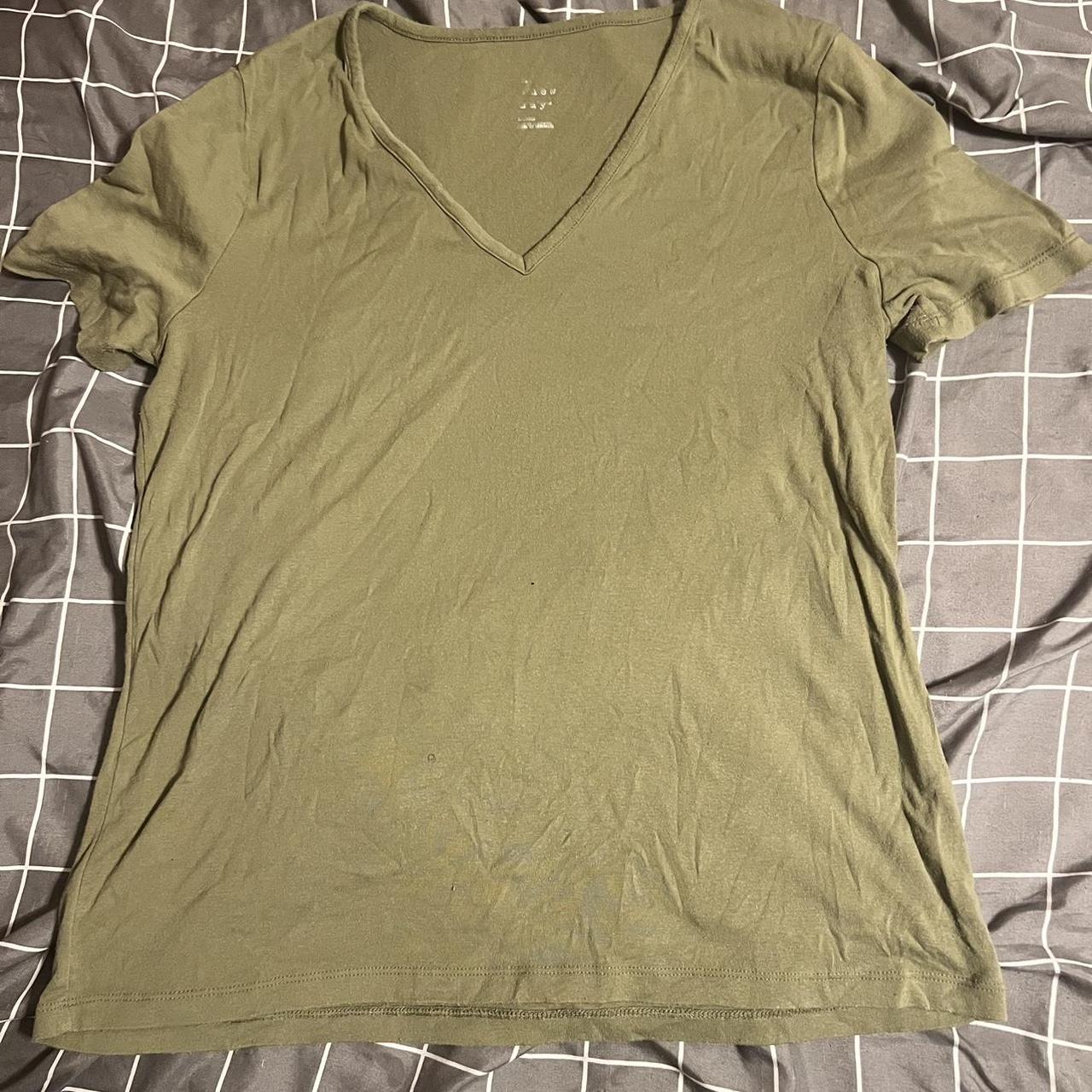 Target A New Day Size Large Green V-Neck Shirt... - Depop