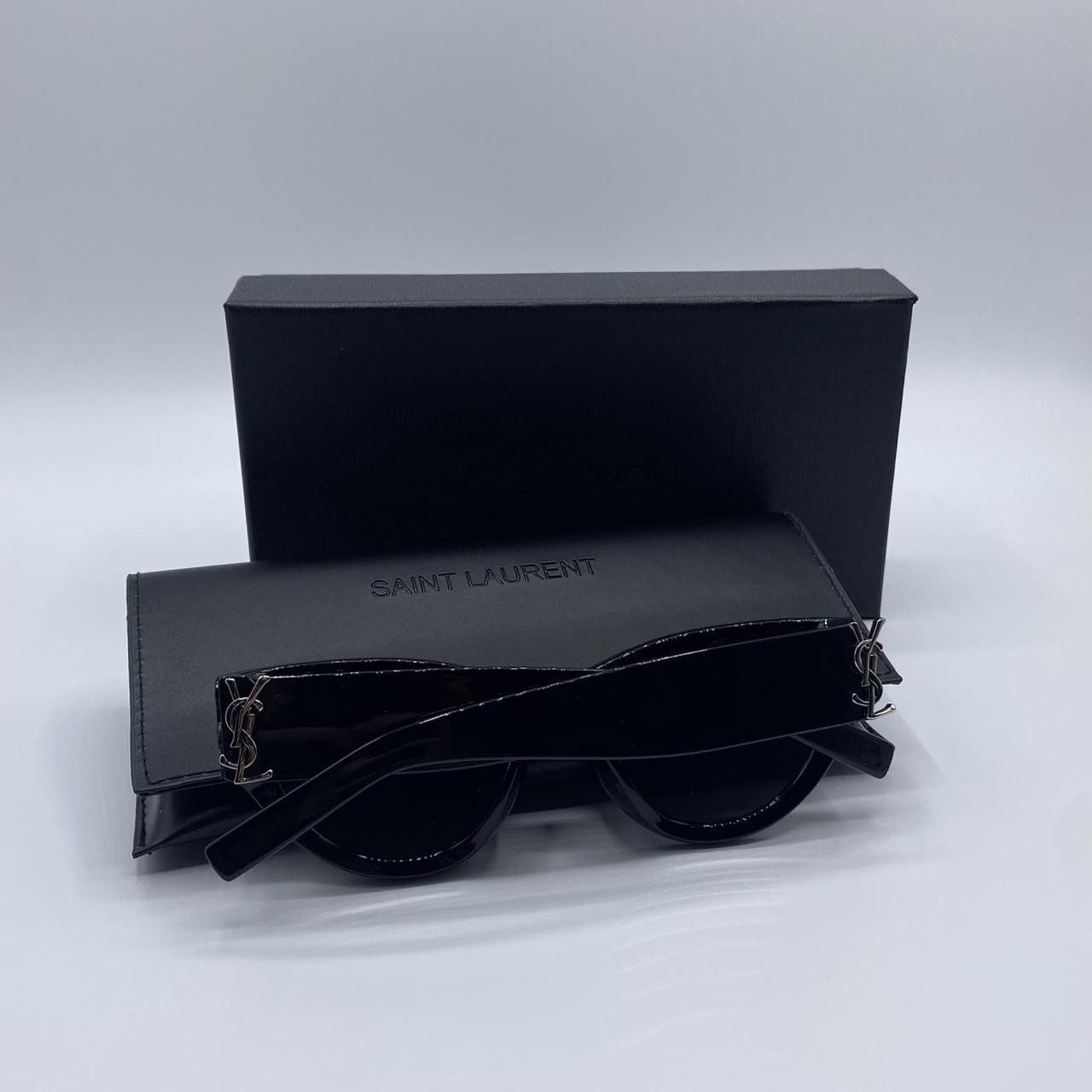 Black and silver YSL Yves saint laurent glasses in... | Depop