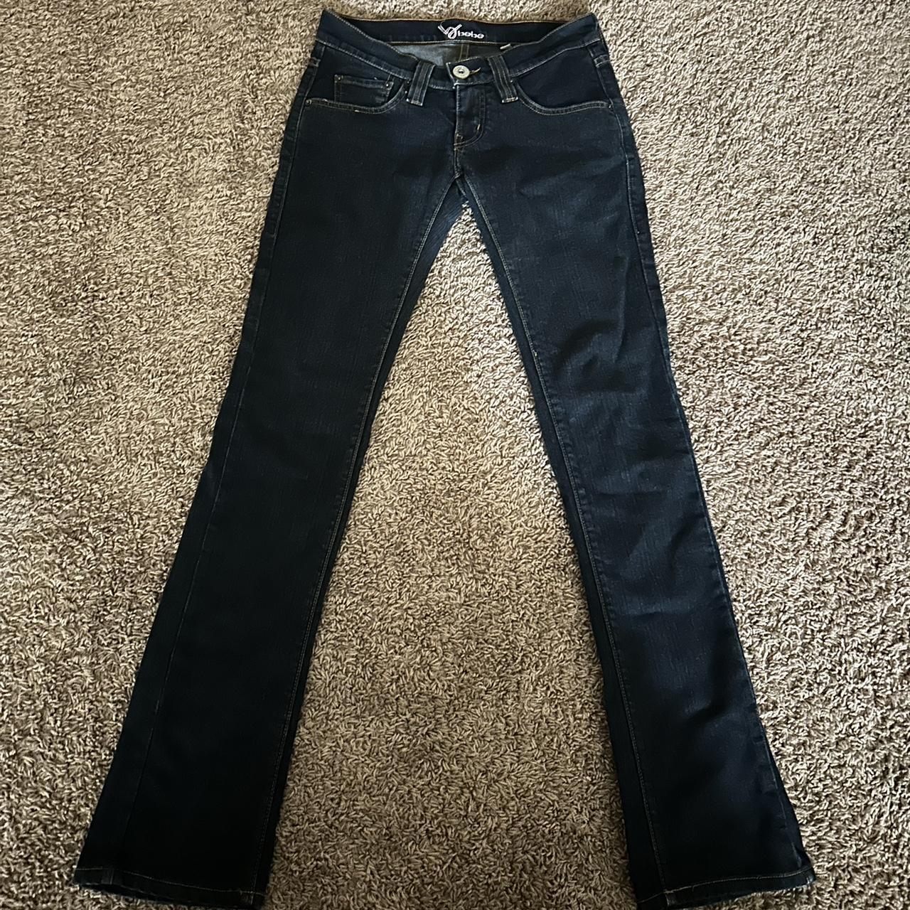 Women’s Bebe Jeans Size 27 Straight/Skinny Dark... - Depop