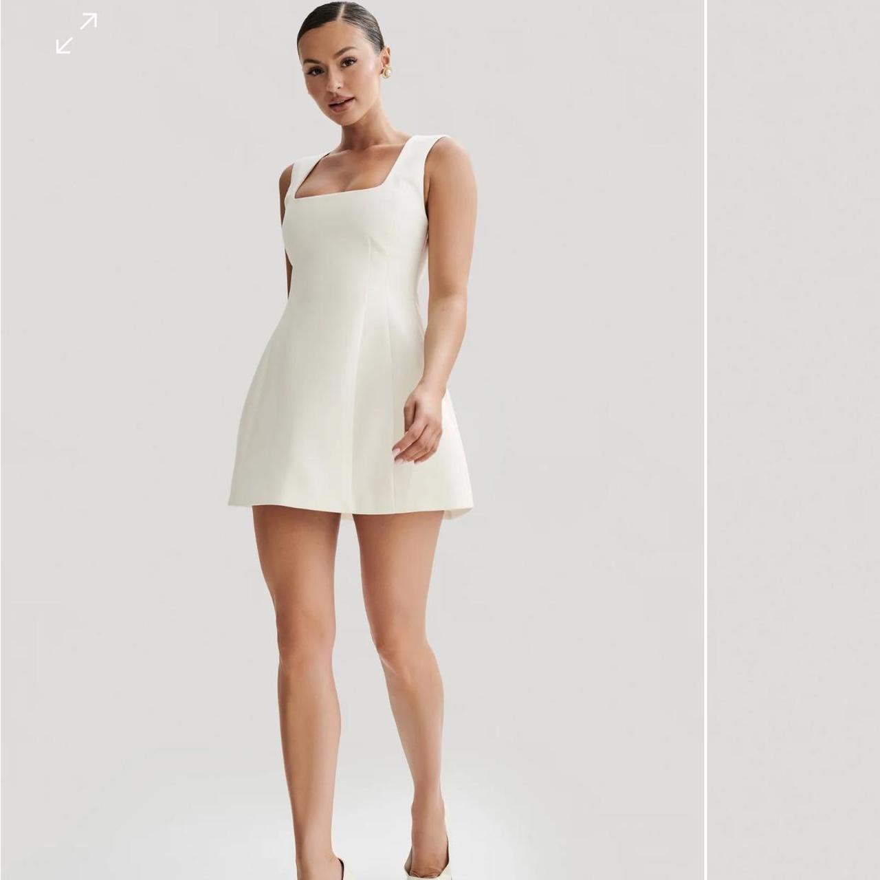 Meshki XS white dress perfect for graduation... - Depop
