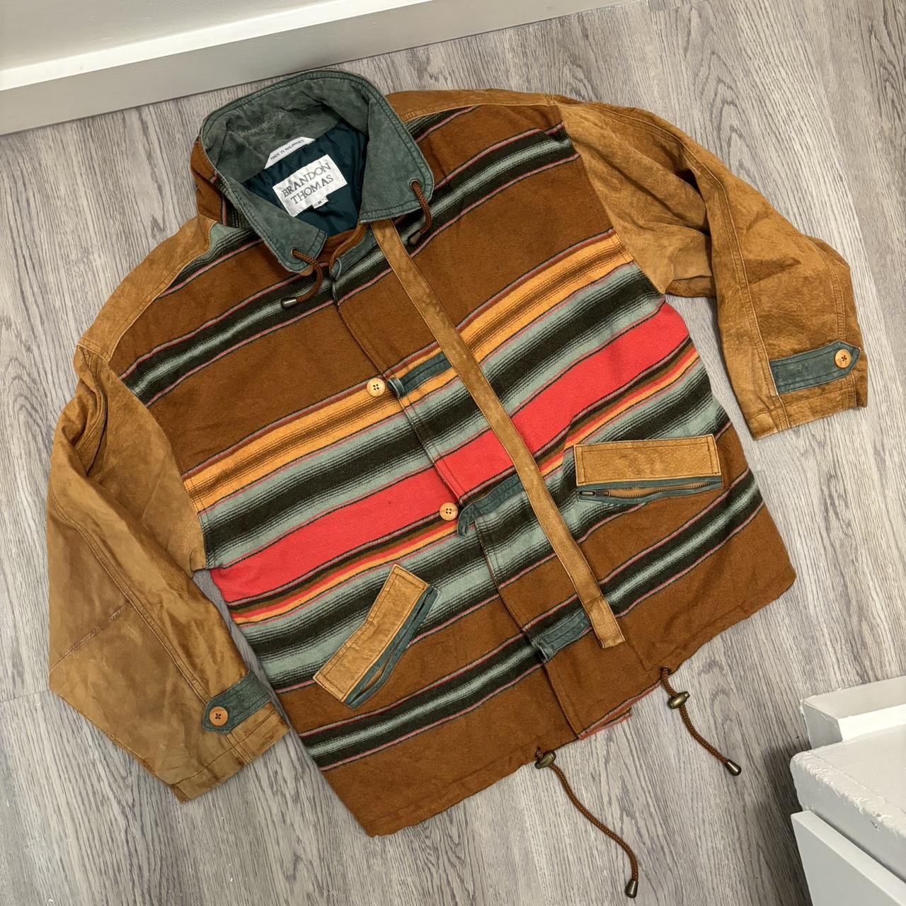 very unique thrifted heavy jacket dad esque size... - Depop