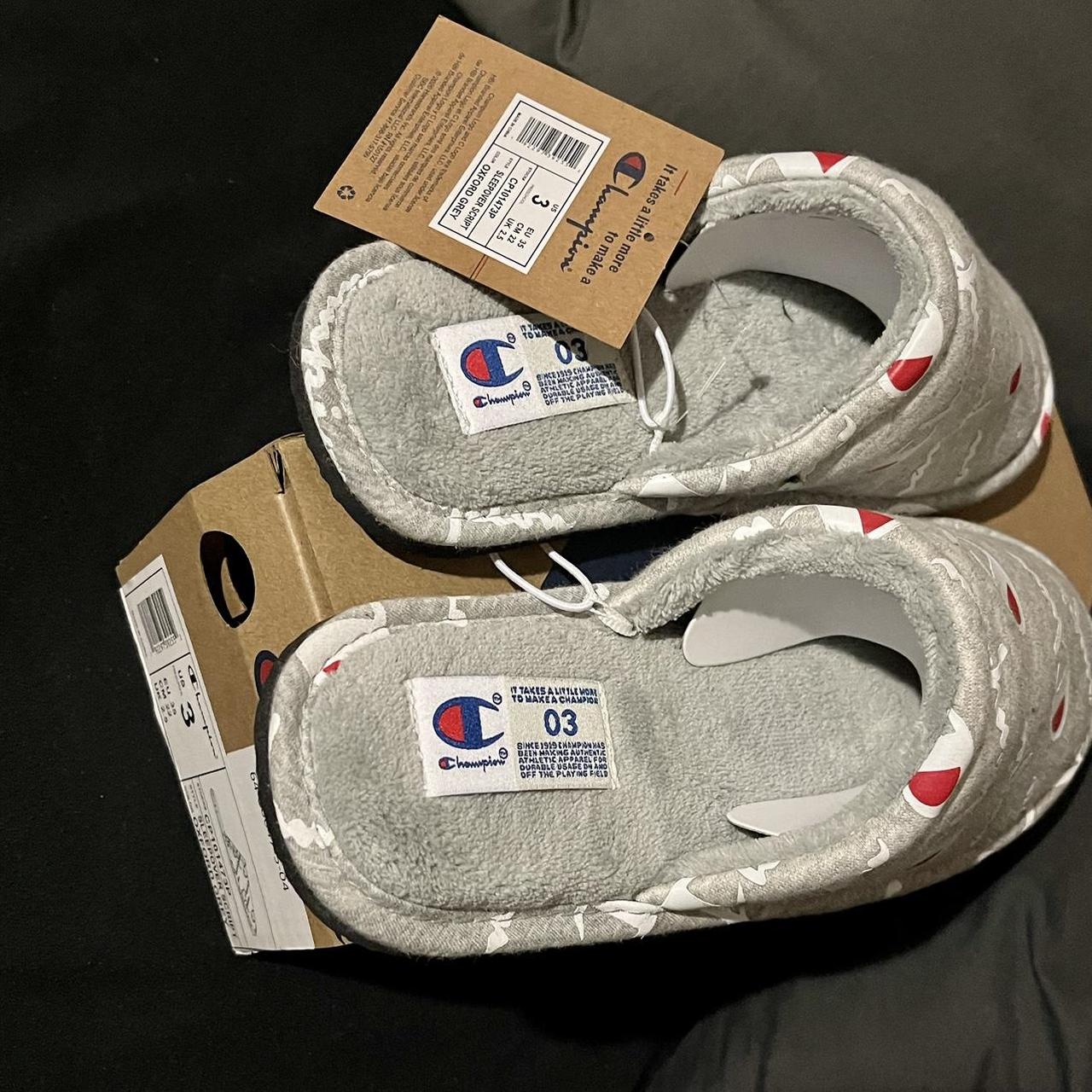 NWT big kids unisex Champion slippers size 3! - Depop