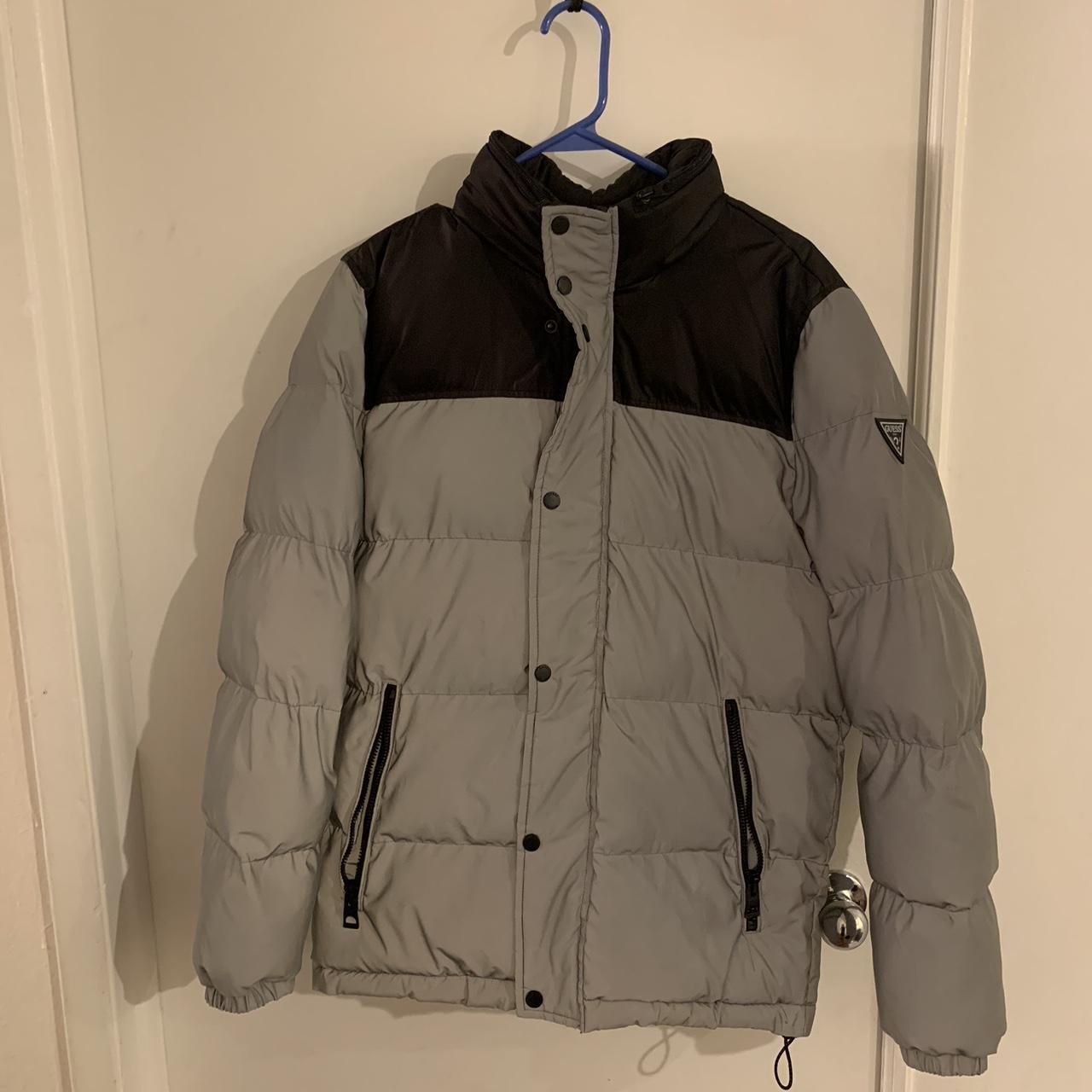Guess Men's Grey and Black Jacket | Depop
