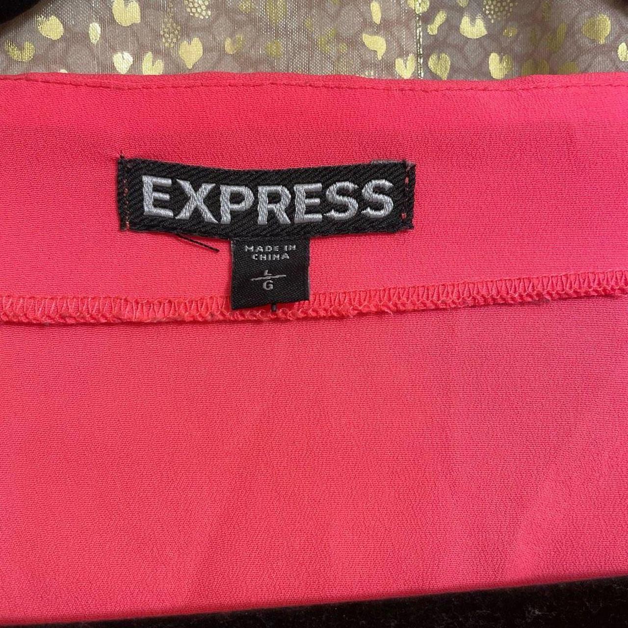 Express Neon Pink Flowy Open Shoulder Blouse,... - Depop