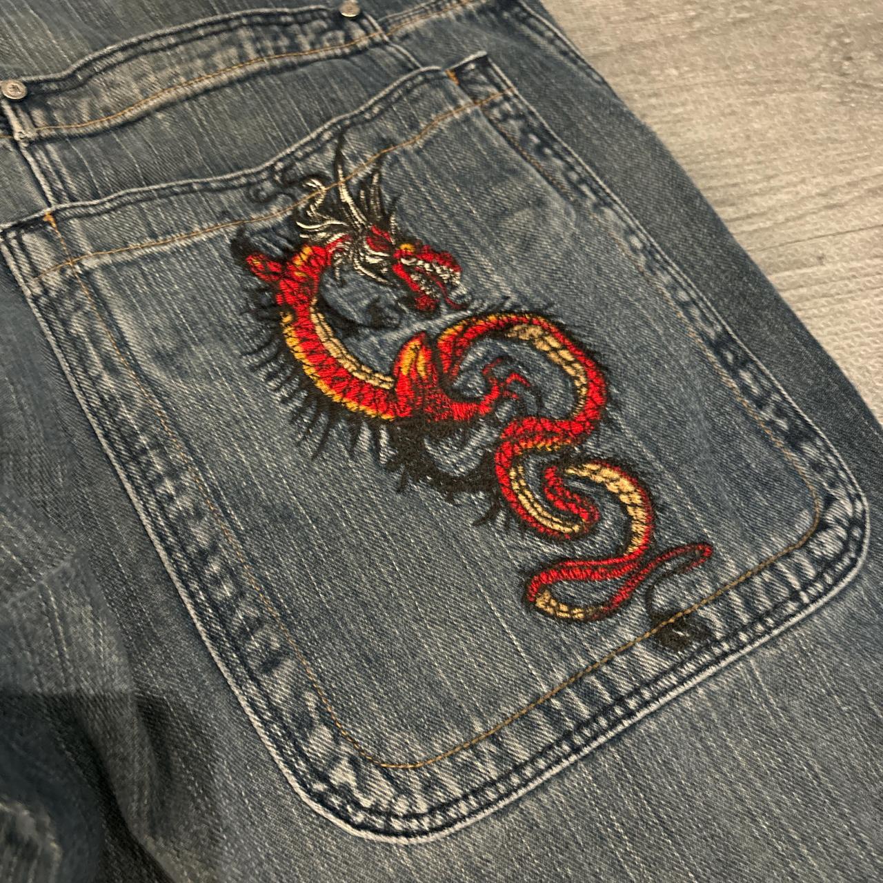 Dragon Jnco Jeans Perfectly Distressed and... - Depop