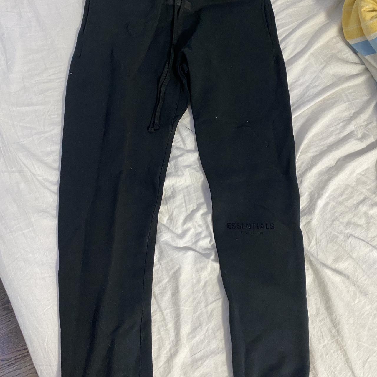 Black ESSENTIALS Track Pants - Depop