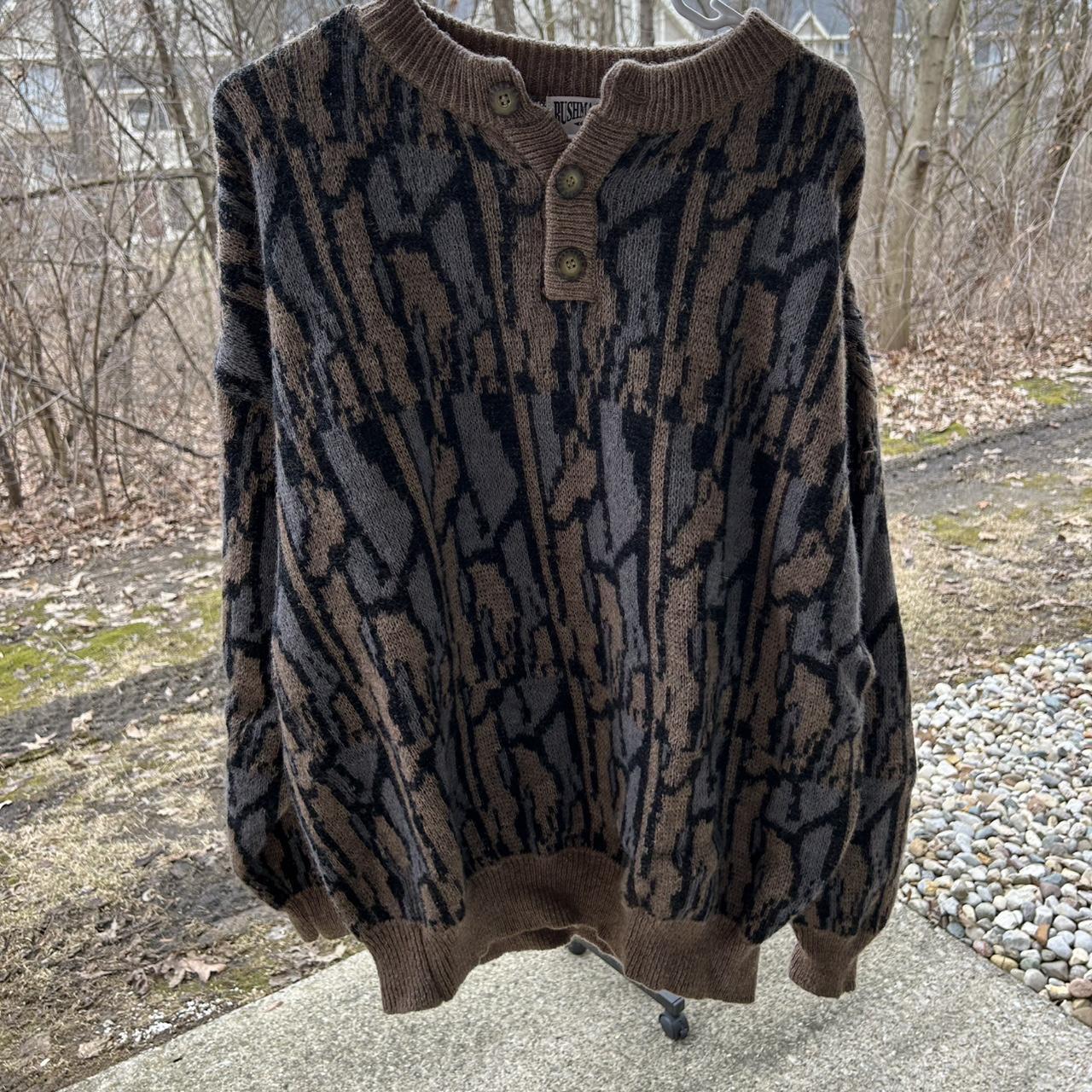 Vintage brown and black Bushmaster button-up... | Depop