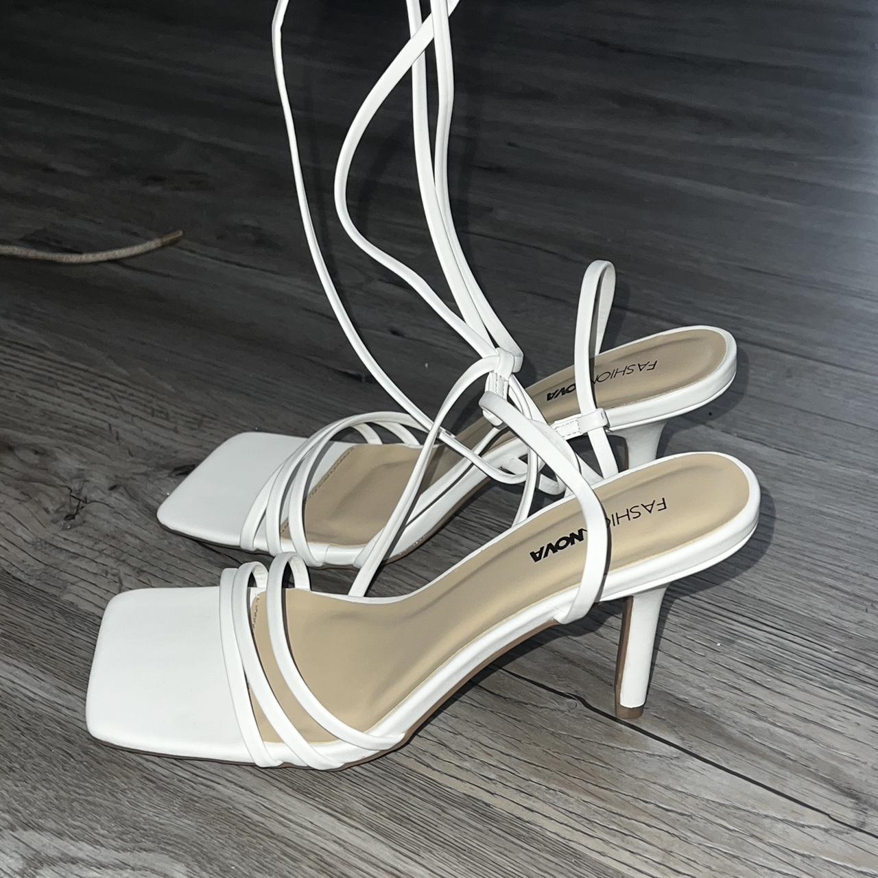 DM BEFORE PURCHASE! cute white square strap up 1... | Depop