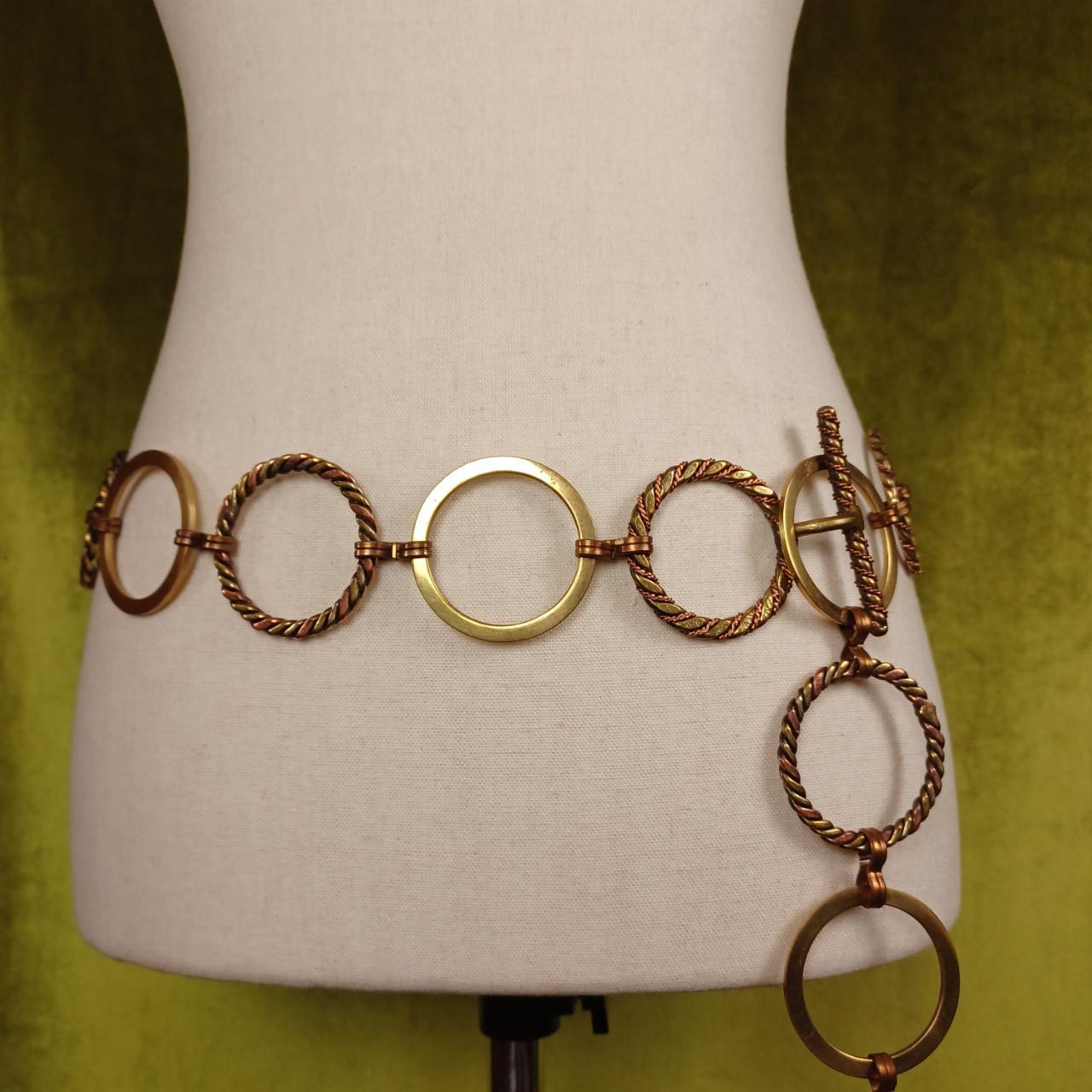 Vintage Mod Mixed Metals Ring Belt, L/XL, Up to... - Depop