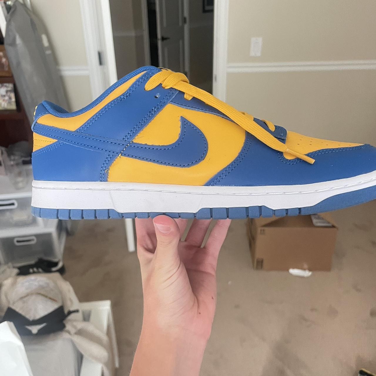 Men’s Nike Yellow and Blue UCLA dunks in great... - Depop