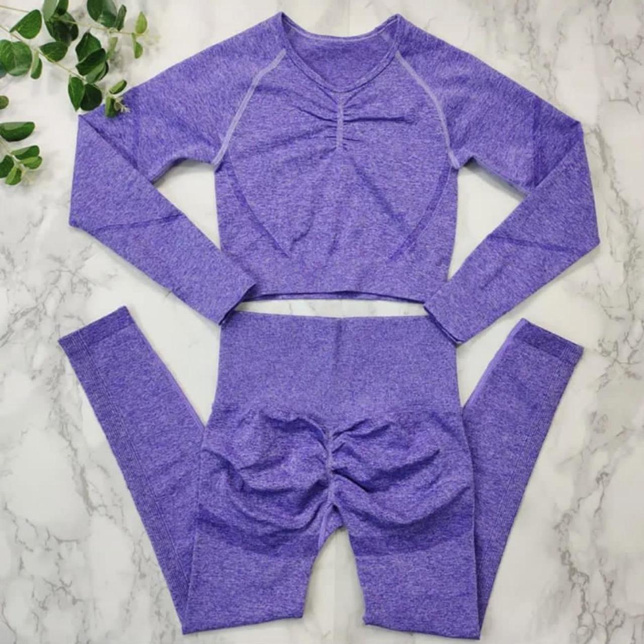 Women’s 2 Piece Purple Gym Set Size -... - Depop