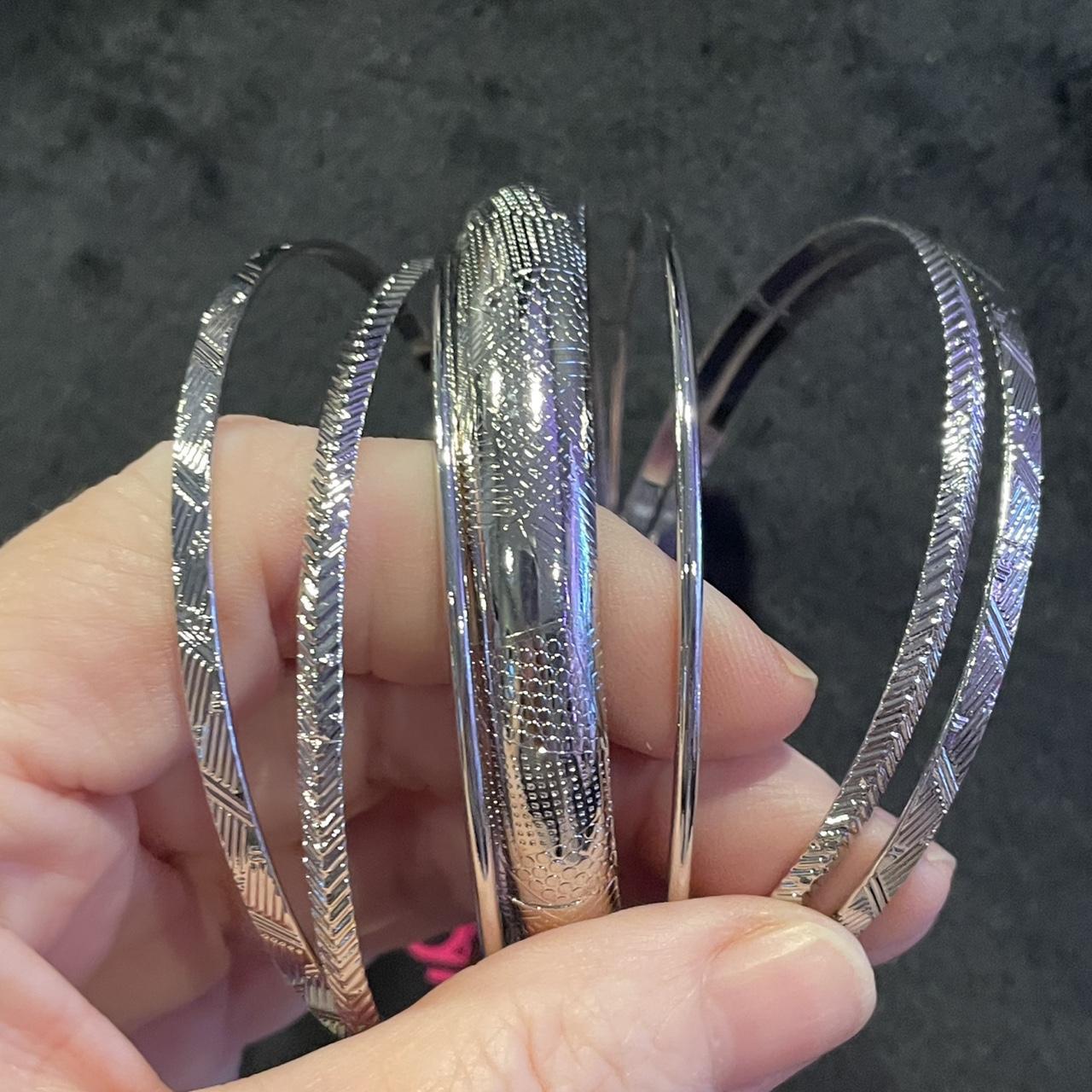 Silver bangle bracelet set #bangleset | Depop