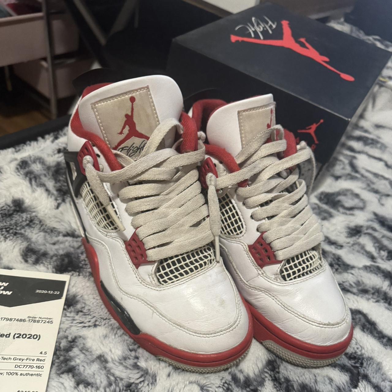 Fire red Jordan 4s - Depop