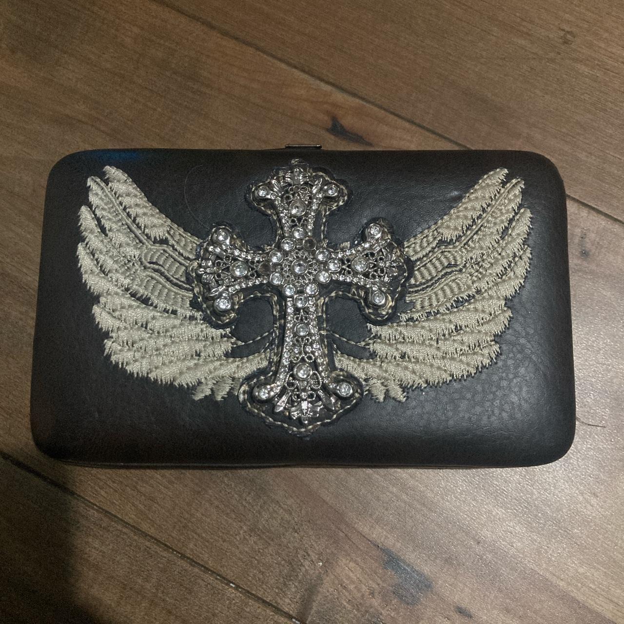 Affliction Women's Brown and Cream Wallet-purses | Depop