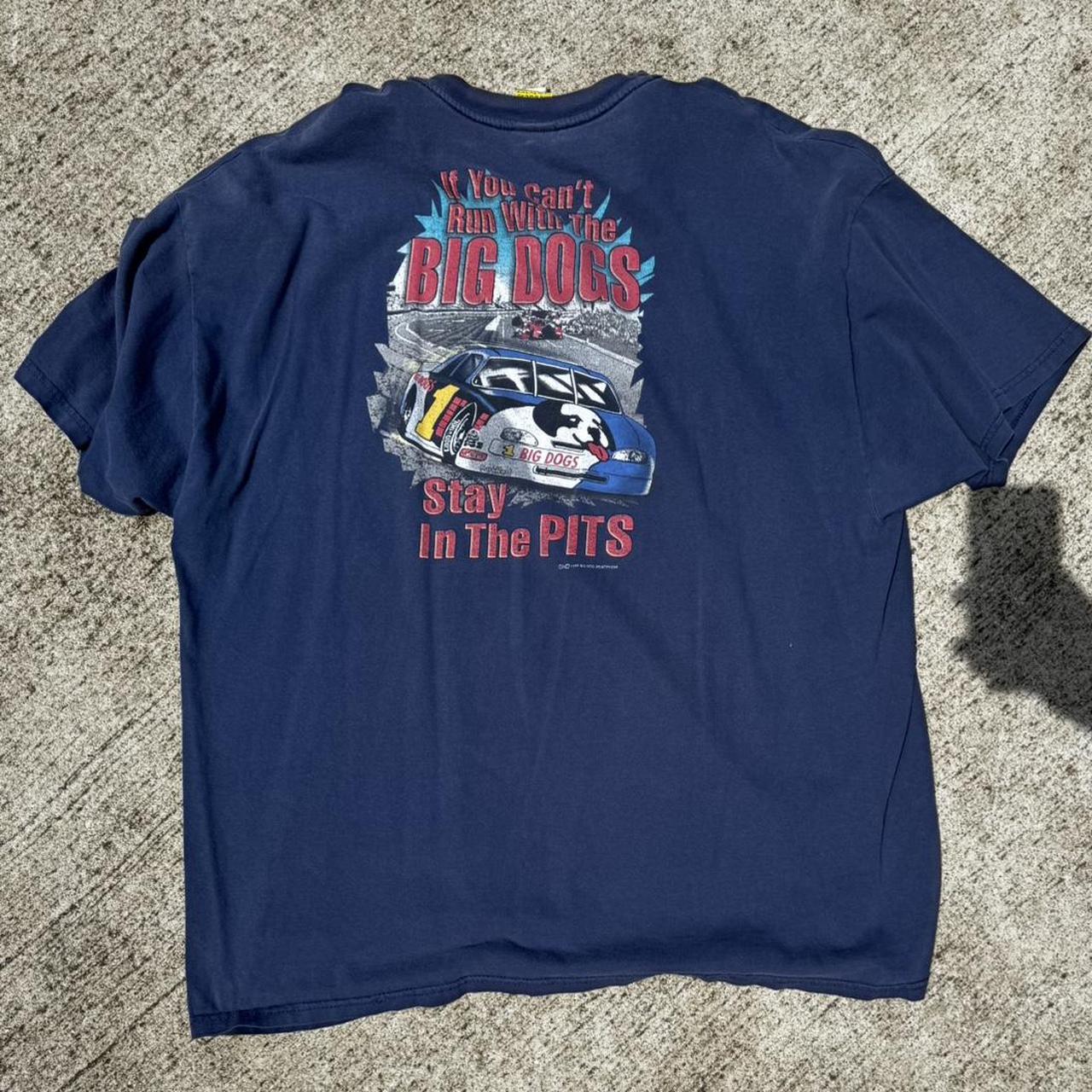 Navy and red BIG DOG racing tee #NASCAR #RacingTee... | Depop