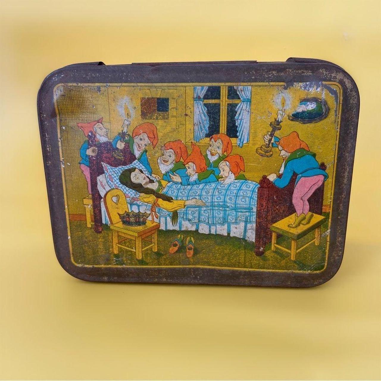 Antique 1930s Snow White metal tin from the original... - Depop