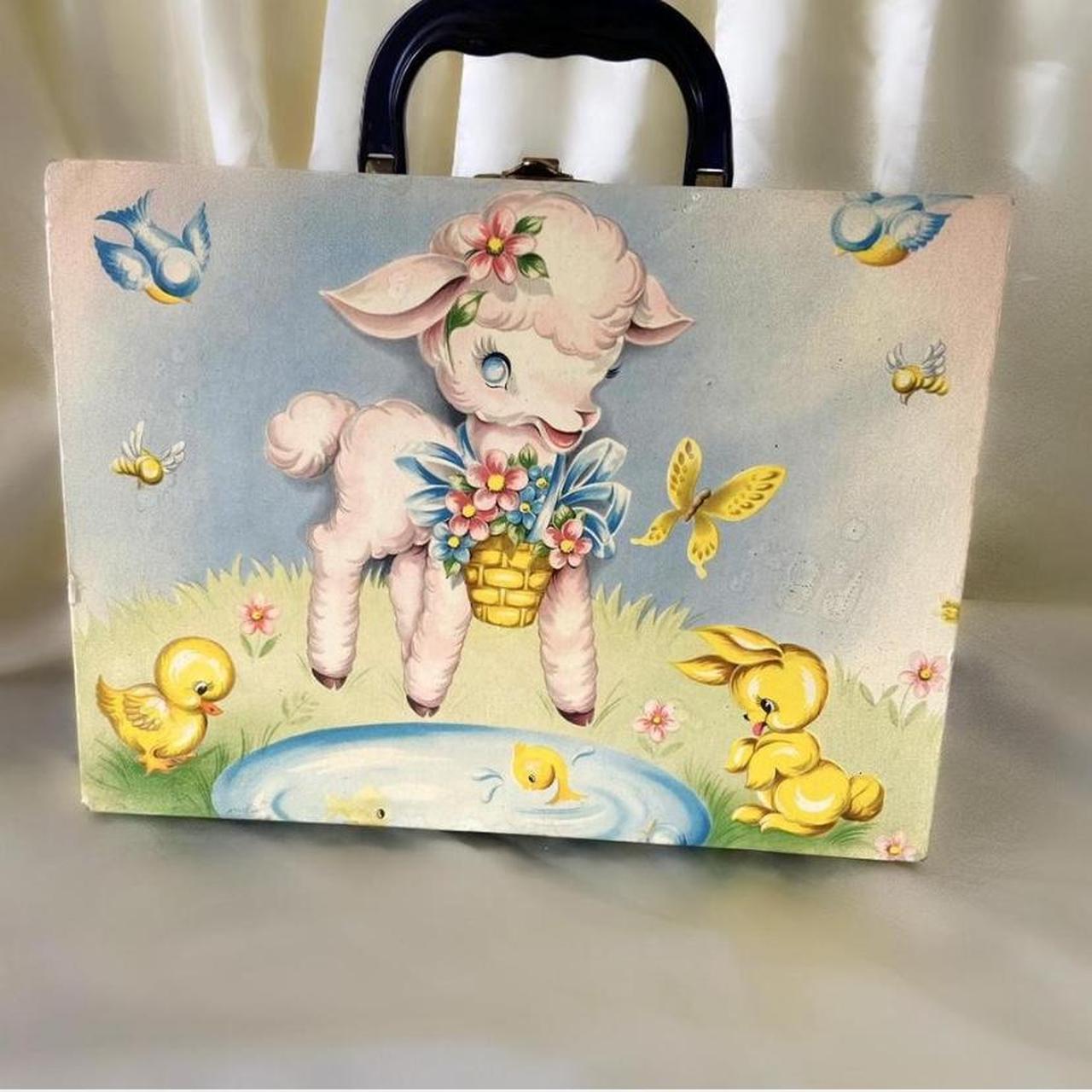 Vintage lamb case trunk home decor Margaret Holbrook... | Depop