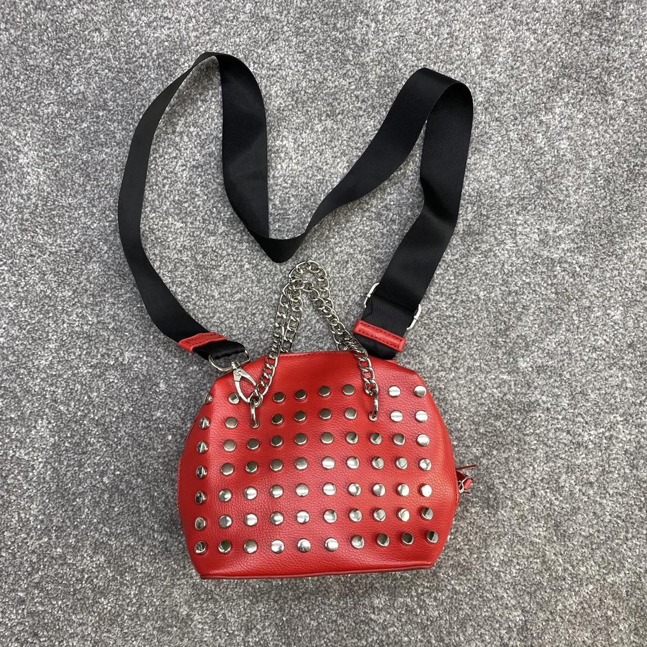 Missguided Women's Red and Silver Bag | Depop