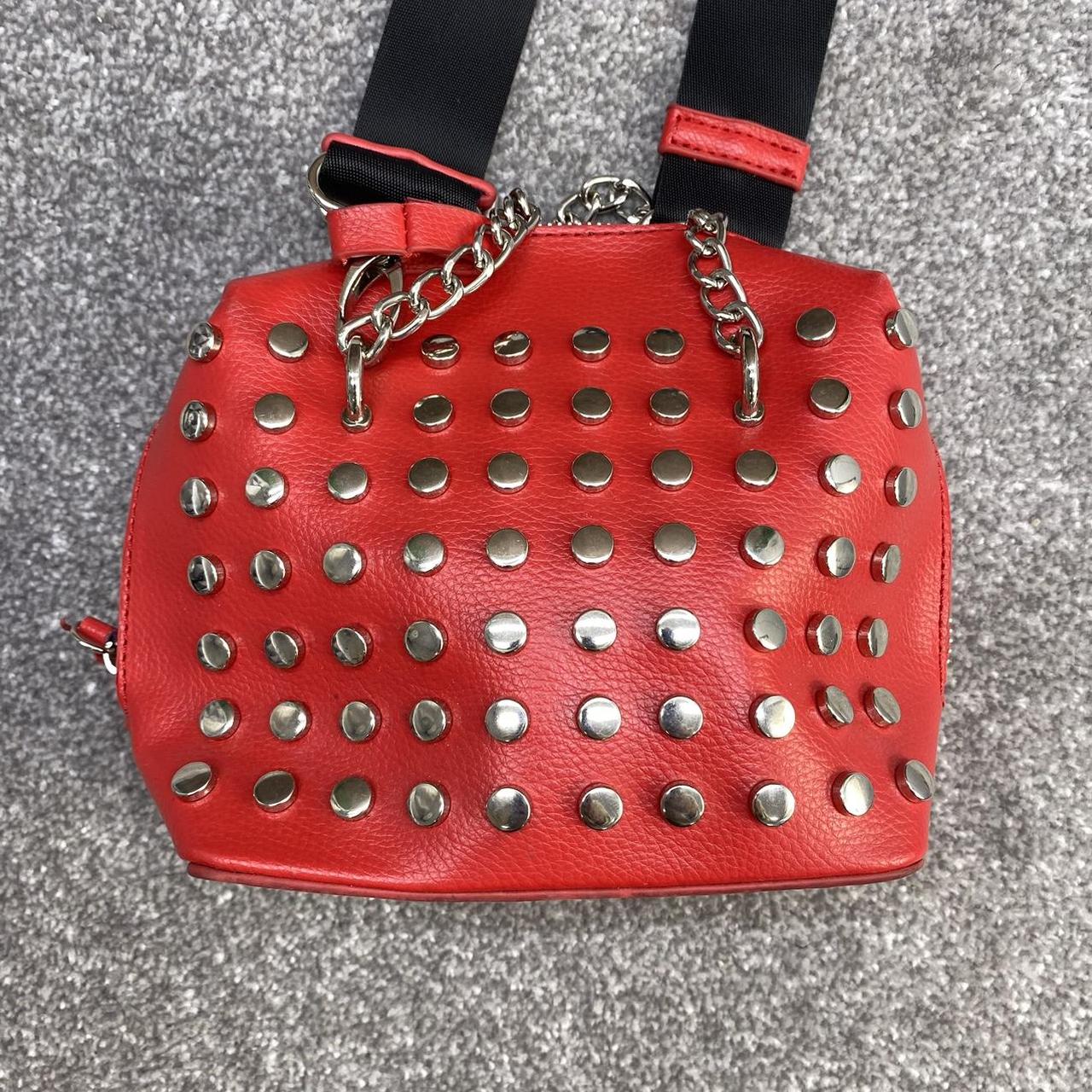 Missguided Women's Red and Silver Bag | Depop