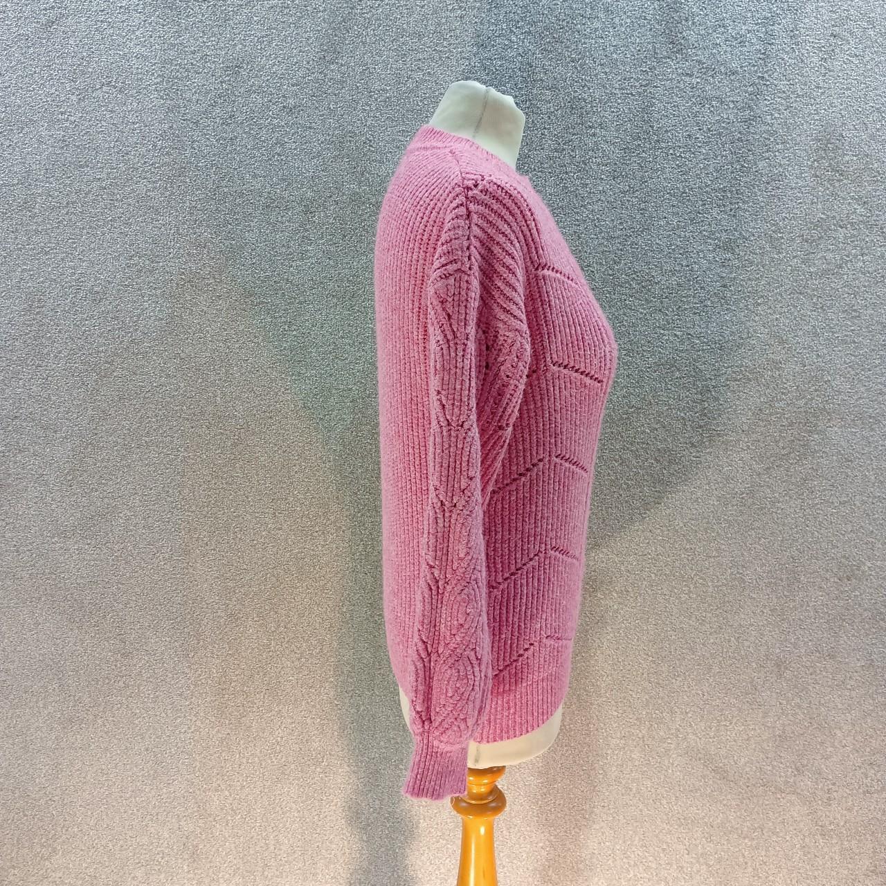 F&F PINK CABLE KNIT JUMPER SWEATER THICK WOOL... - Depop