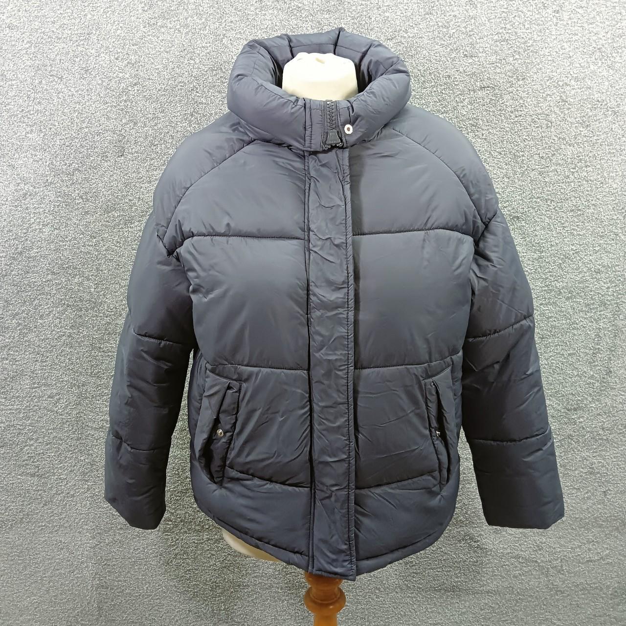 GEORGE PURPLE PUFFER JACKET PADDED COT MATT ZIP UP... - Depop