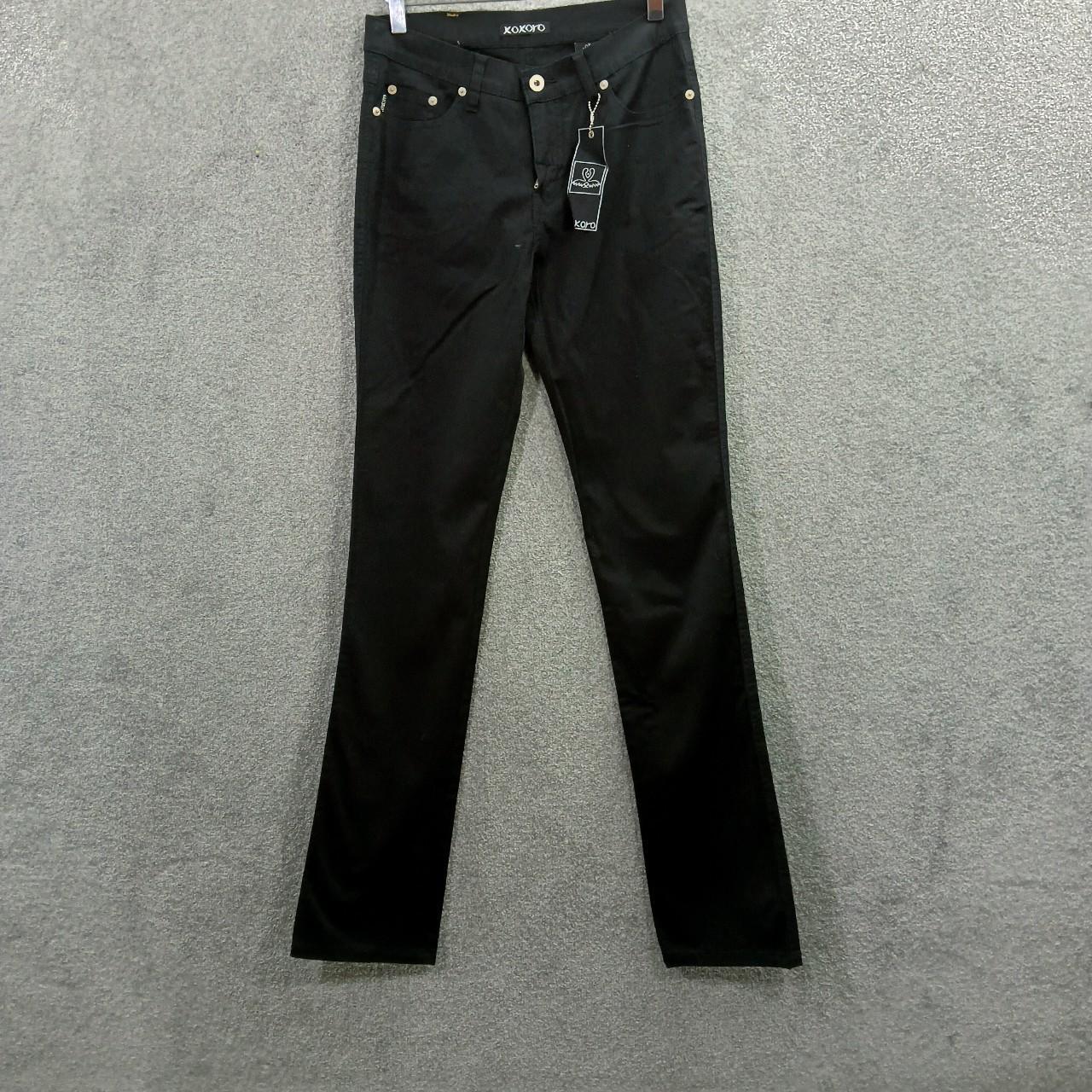 KOKORO BLACK SLIM JEANS LOW WAIST SILVER JEWEL... - Depop