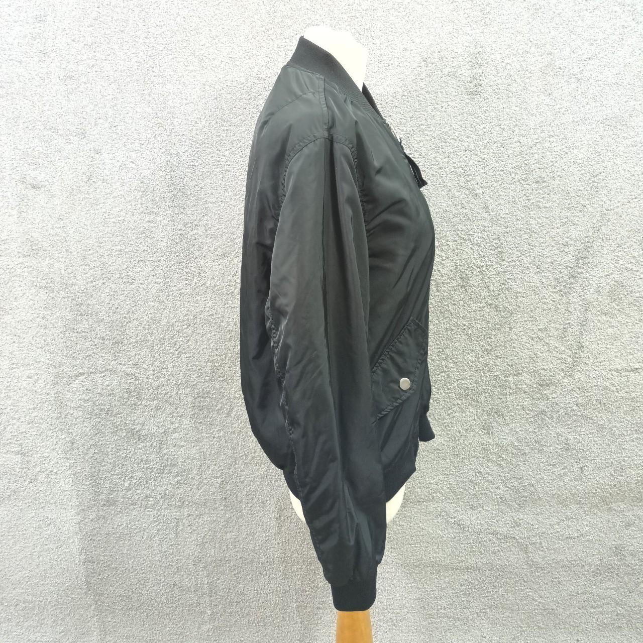 LOGG BLACK SATIN BOMBER JACKET BASEBALL ZIP UP... - Depop