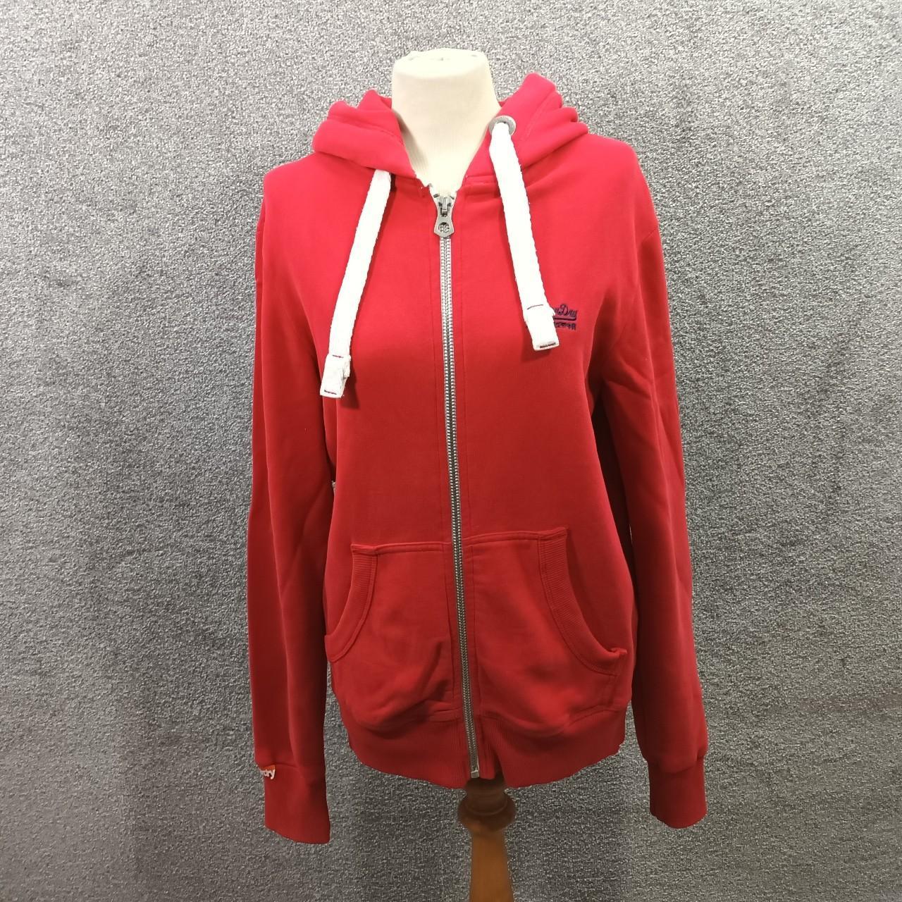 SUPERDRY RED HOODIE JACKET ORANGE LABEL HEAVYWEIGHT... - Depop