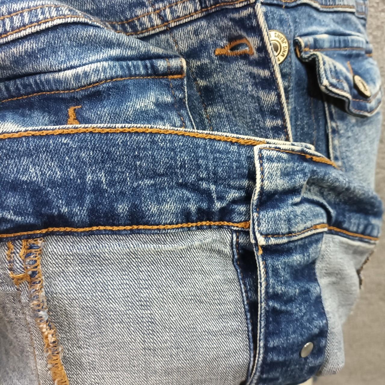 MANGO BLUE DENIM JACKET VINTAGE LOOK WASHED STITCH... - Depop