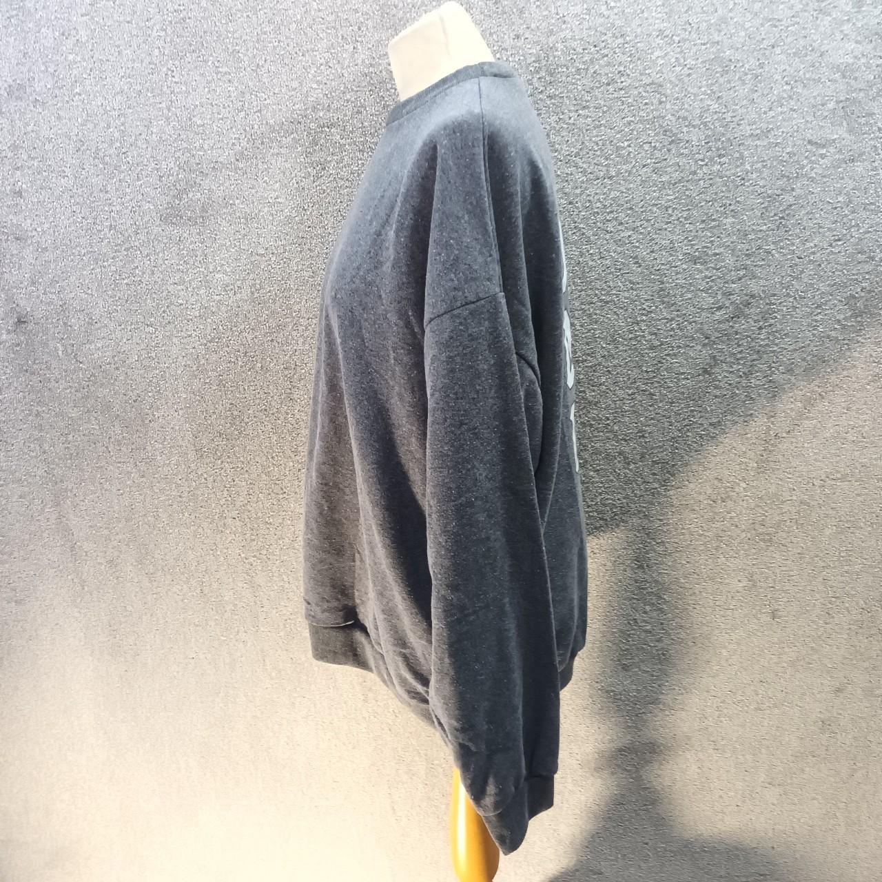PRETTY BODY GREY OVERSIZED SWEATSHIRT BACK SPELLOUT... - Depop