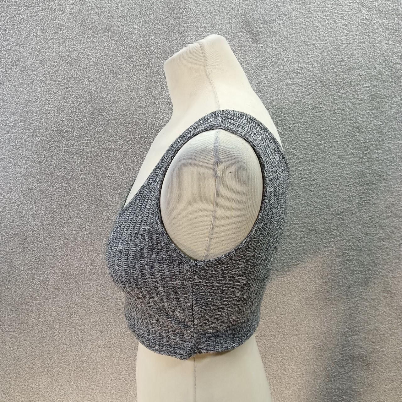 PLT GREY RIBBED TEXTURED CROP TOP VEST BRALET Y2K UK... | Depop