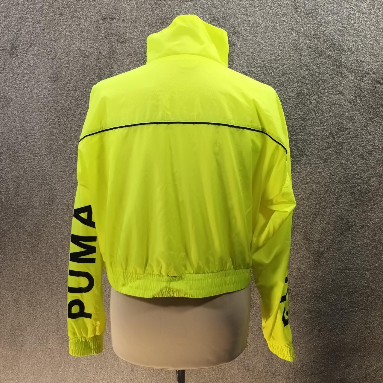 PUMA NEON GREEN SHELL JACKET CROPPED ZIP UP TRACK... - Depop