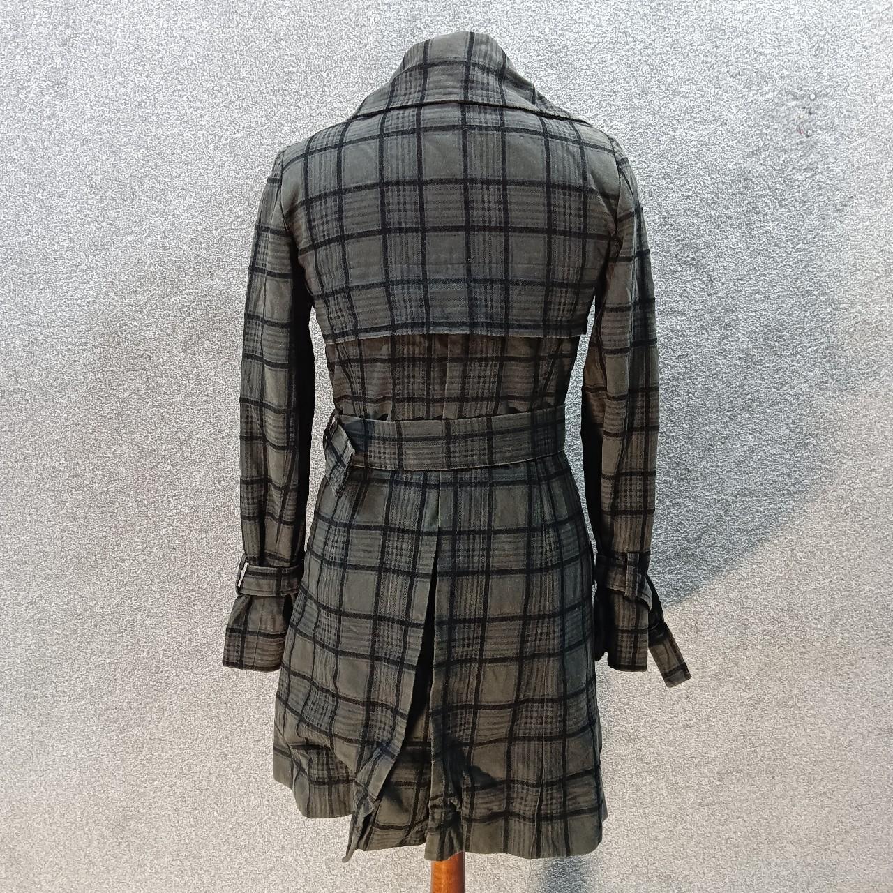 GEORGE BLACK WOOLY JACKET COAT HOODED THICK BUTTON... - Depop