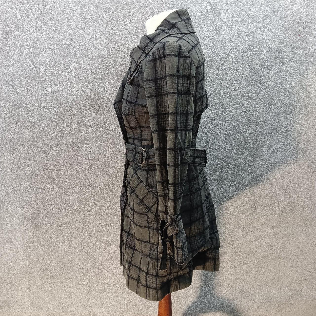 GEORGE BLACK WOOLY JACKET COAT HOODED THICK BUTTON... - Depop