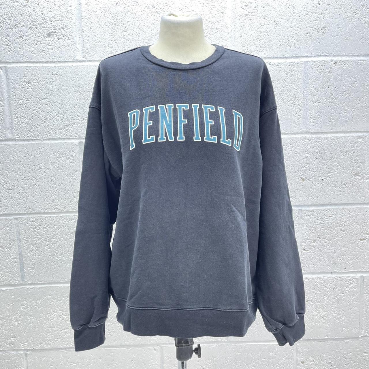 PENFIELD BLACK VINTAGE SWEATSHIRT LOGO SPELLOUT... - Depop