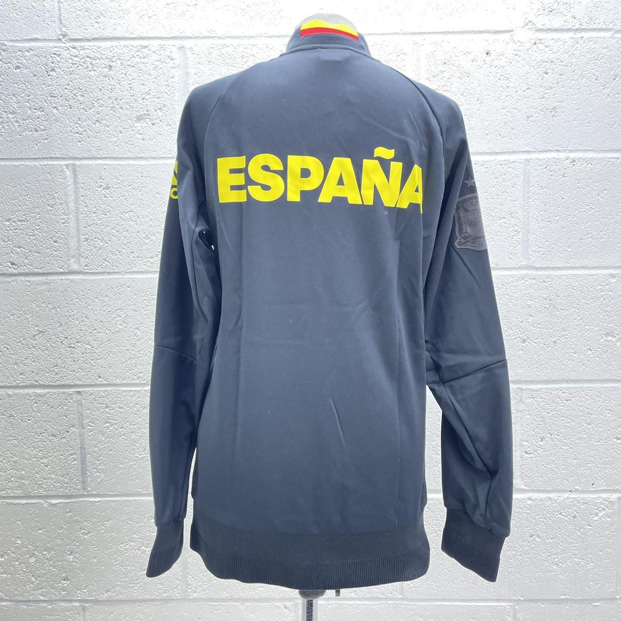 ADIDAS BLACK ESPANA JACKET ZIP UP SPAIN PRINTED Y2K... - Depop