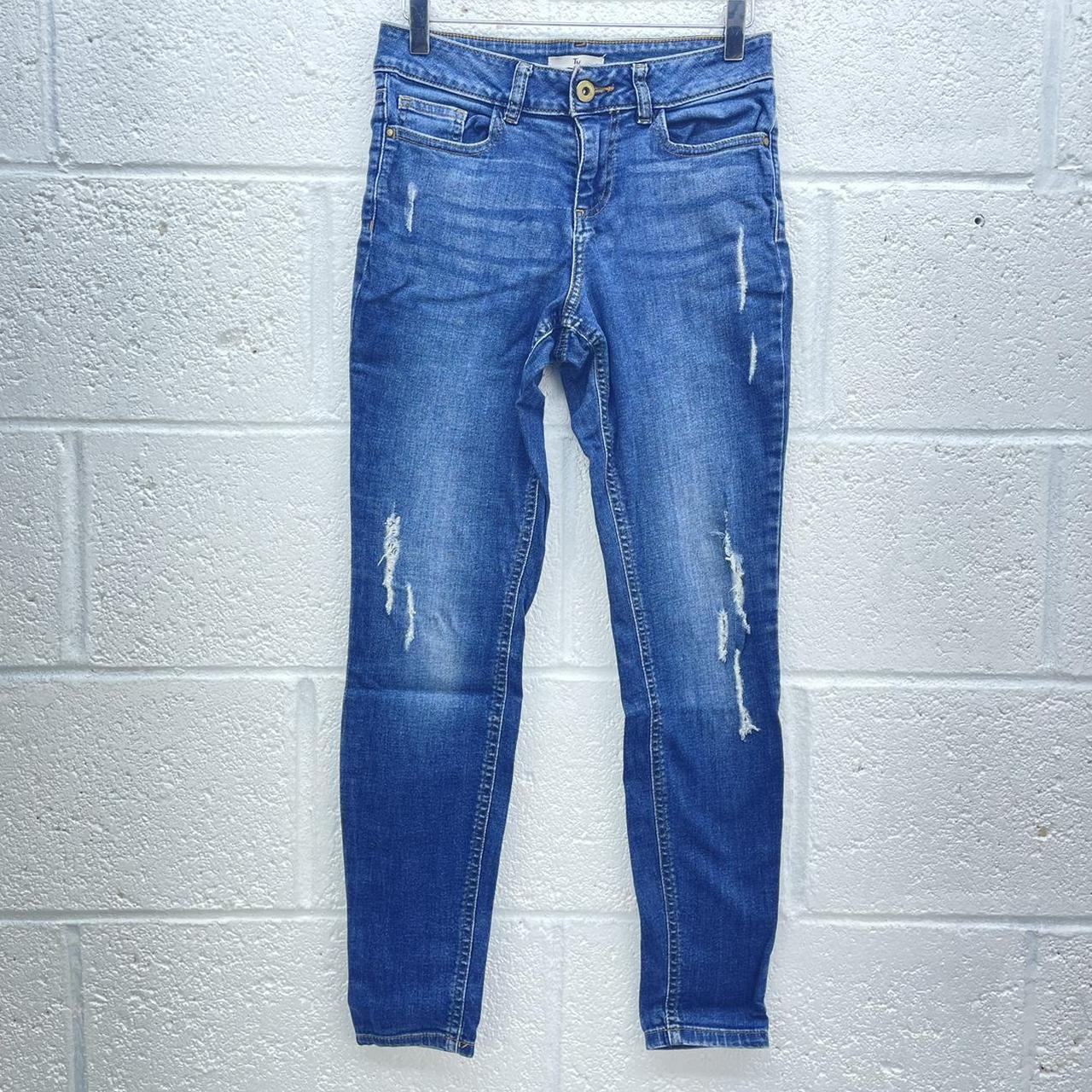 TU Blue Ripped Jeans Distressed Slim Fit Y2K UK... - Depop
