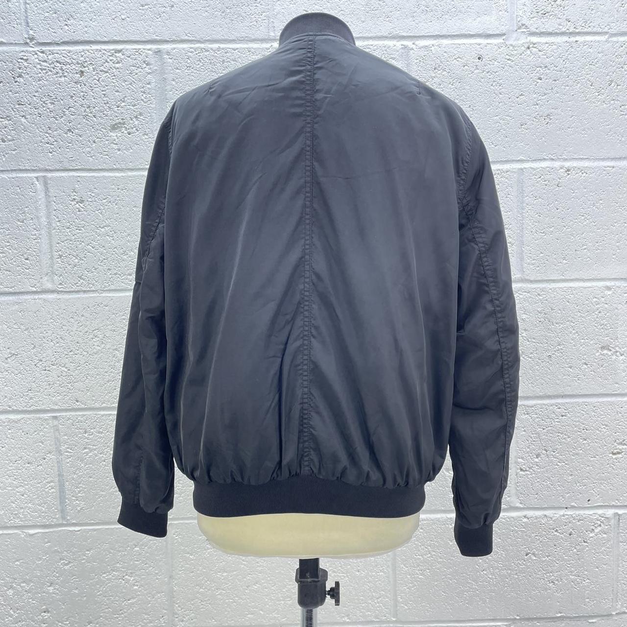 LOGG BLACK SATIN BOMBER JACKET BASEBALL ZIP UP... - Depop
