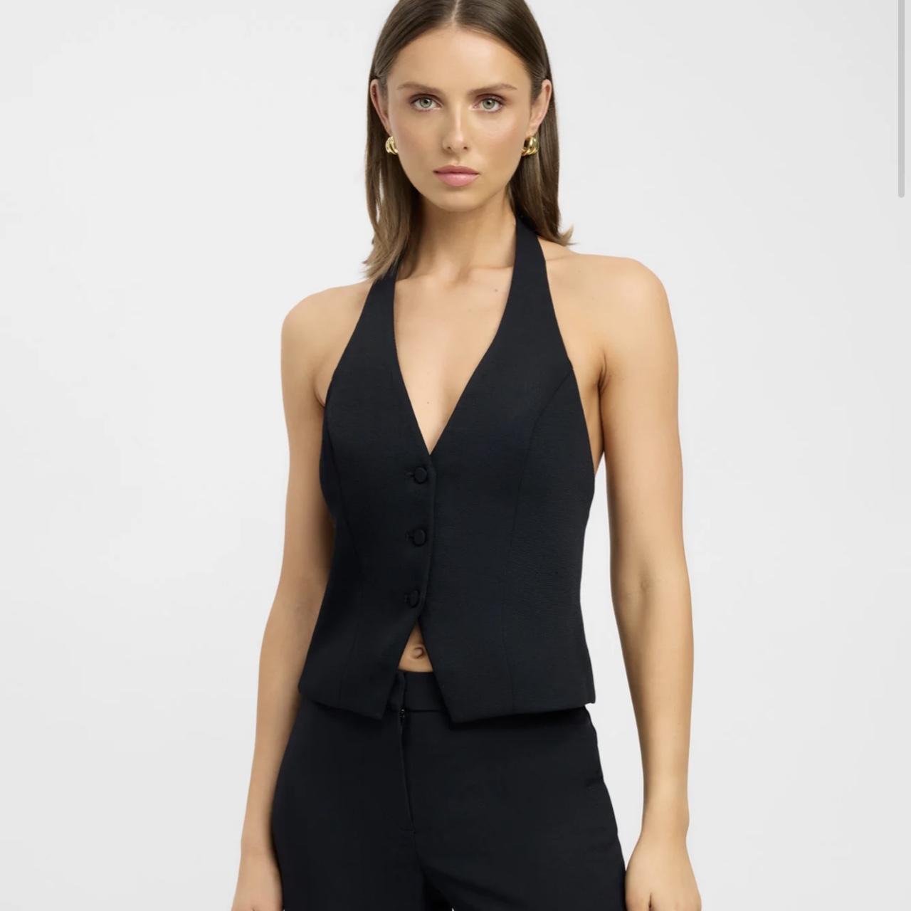 Kookai OYSTER D-RING VEST Rrp - $140 Size - 6 Worn... - Depop