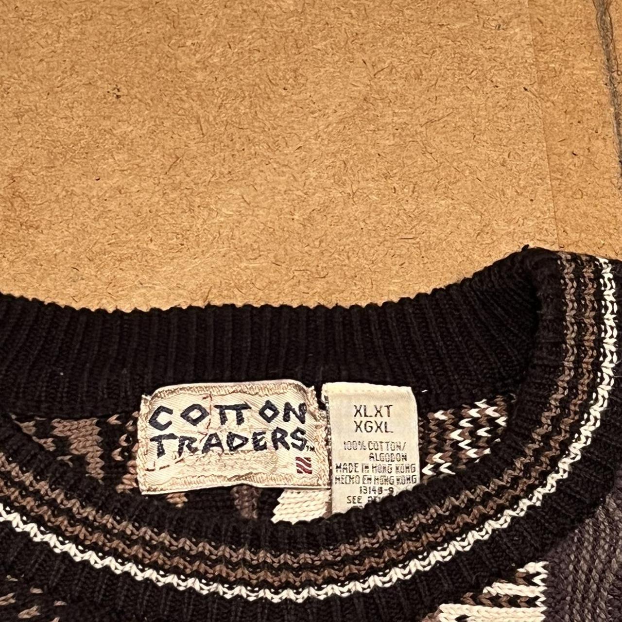 Vintage 90s cotton traders patterned sweater size... - Depop