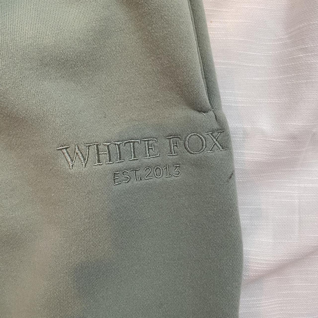 green white fox sweatpants size: extra small - Depop