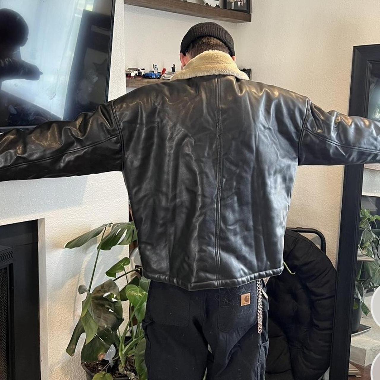 Small leather jacket fits like medium - Depop