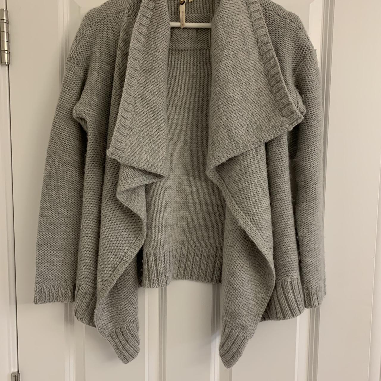 White Stuff Grey knitted Waterfall Wool & Alpaca... - Depop
