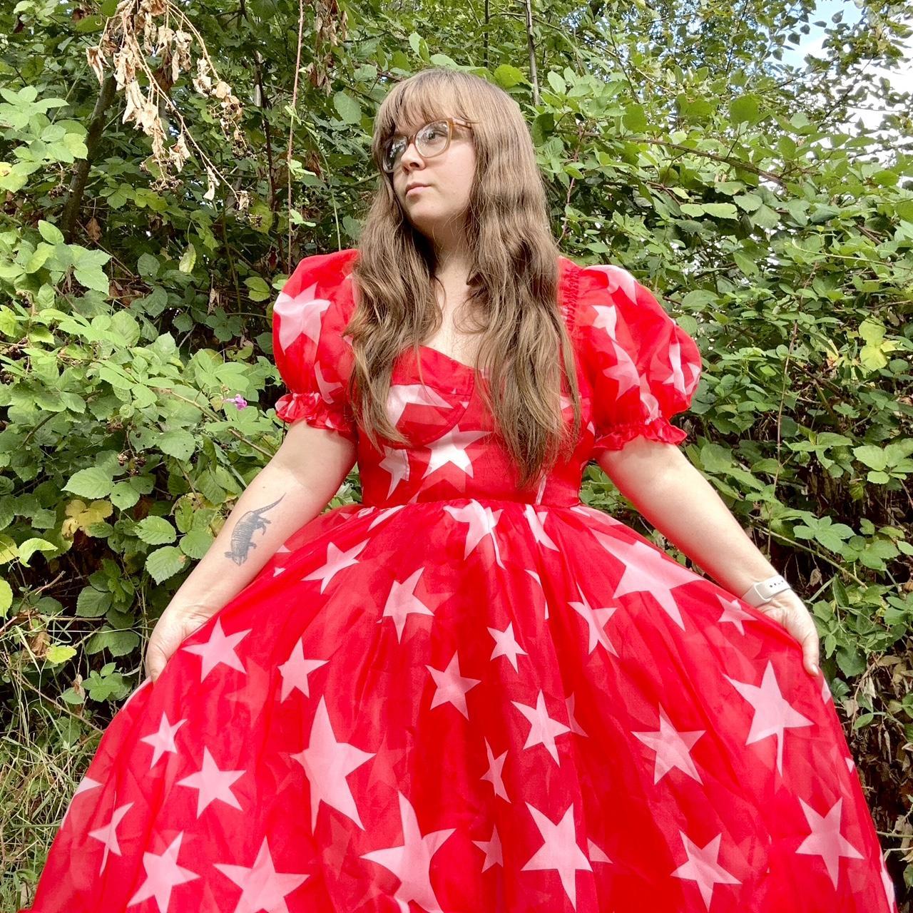 Medium Selkie red star ritz organza ballgown #selkie... - Depop