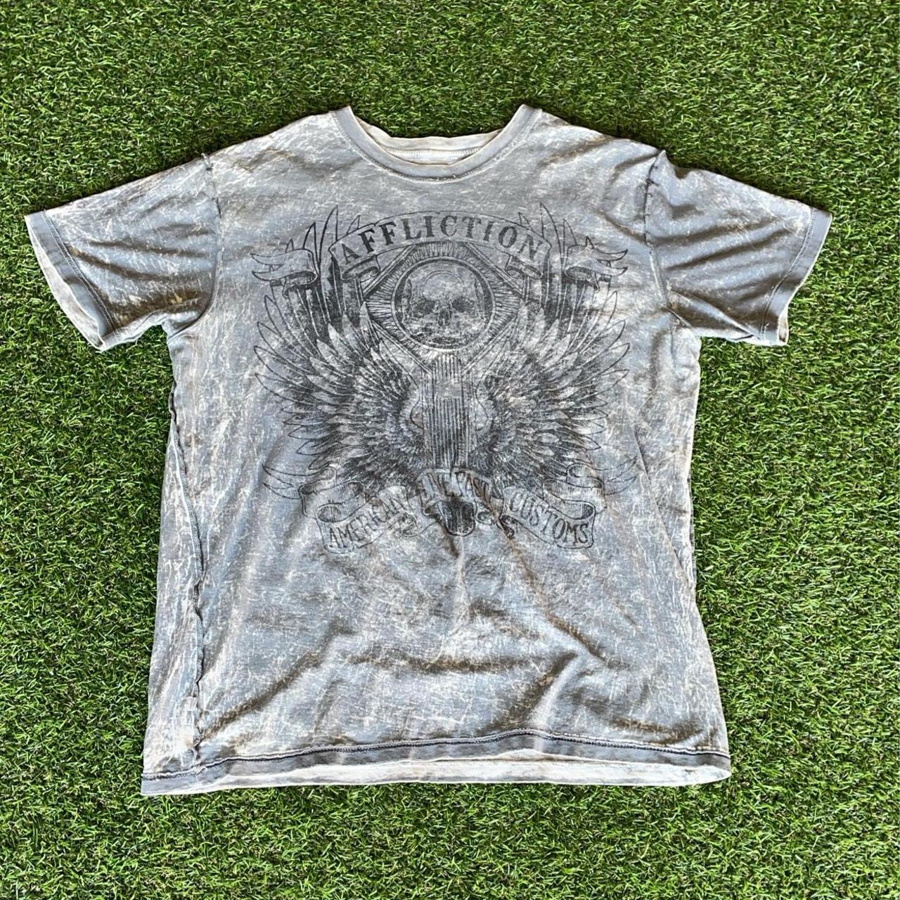 Affliction Graphic tee front and back (XL) - Depop