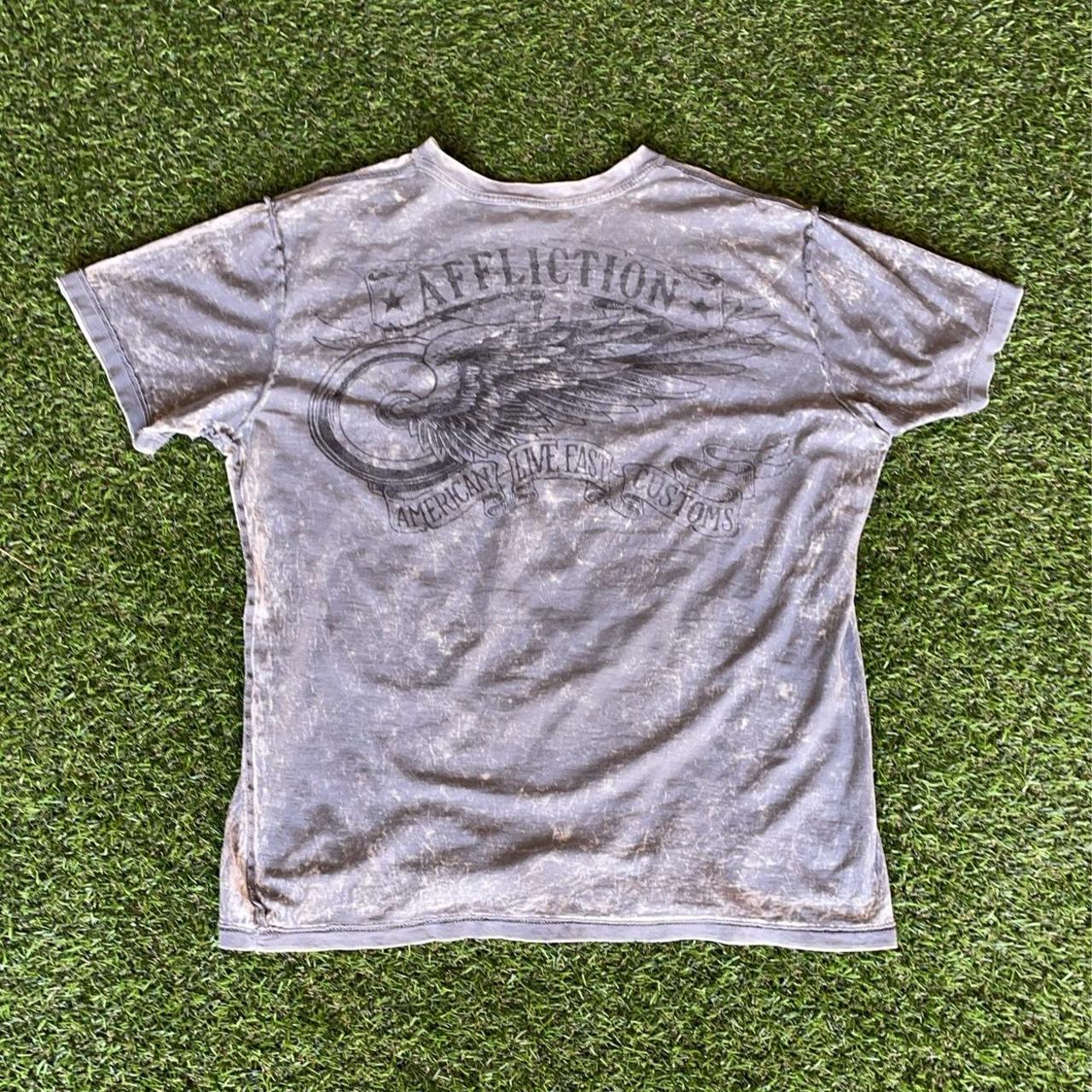 Affliction Graphic tee front and back (XL) - Depop