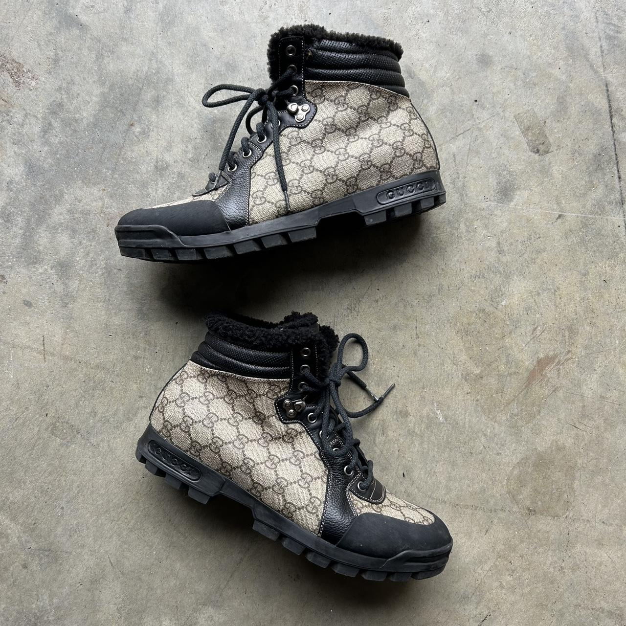 Authentic Gucci paneled leather Sherpa Boots size 10.5 | Depop